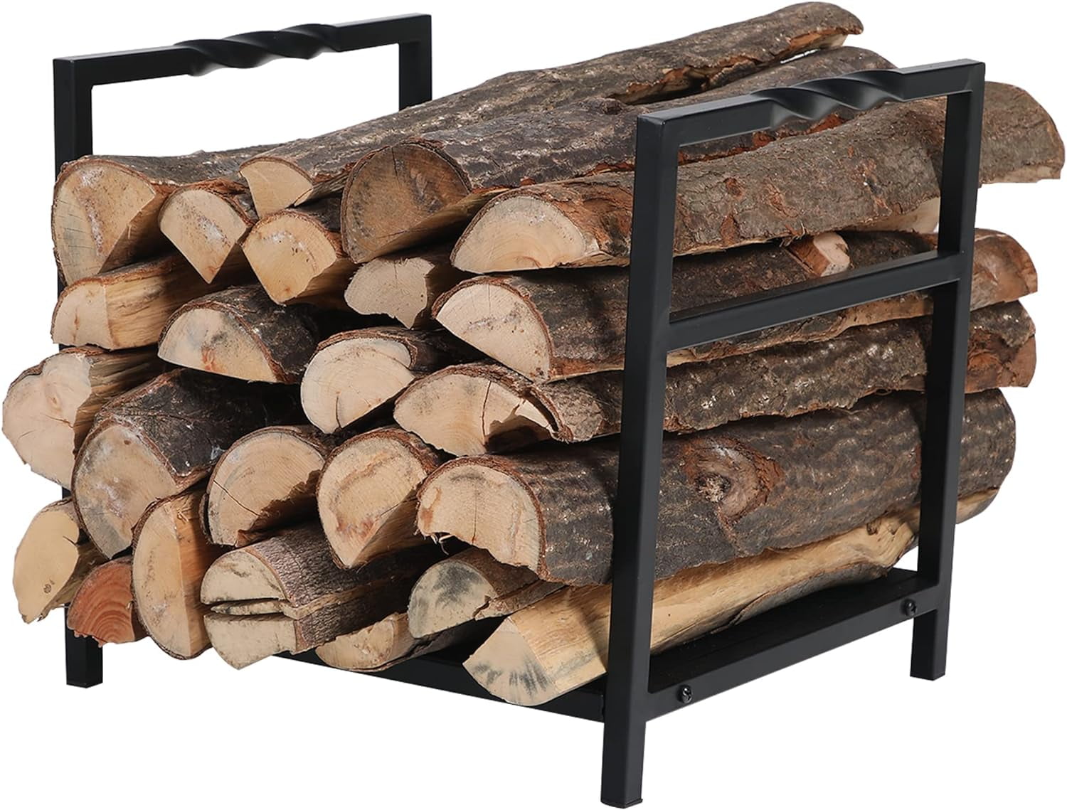 17 Inch Small Firewood Rack Indoor/Outdoor Metal Firewood Holder ...