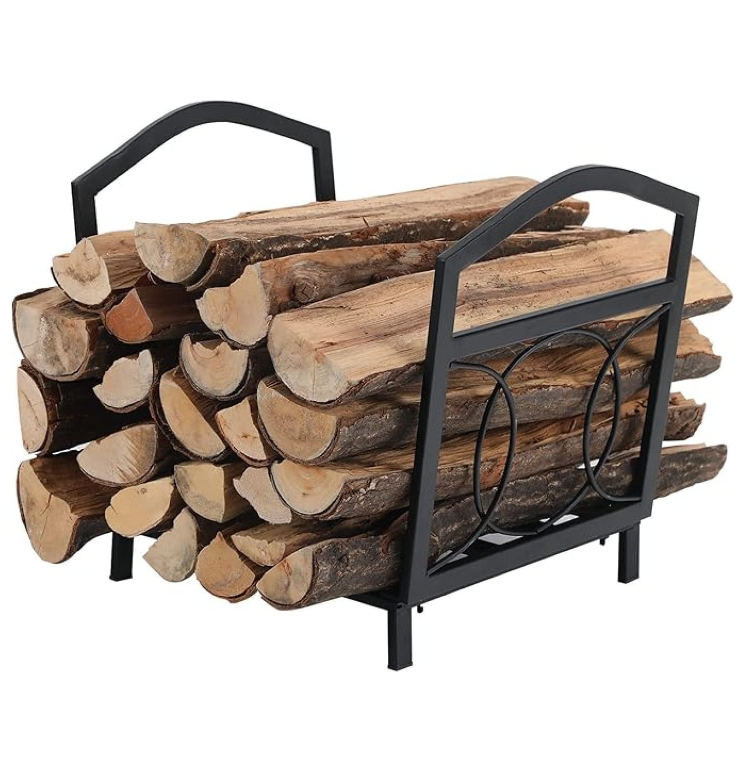 17 Inch Small Firewood Rack Indoor/Outdoor Metal Firewood Holder ...