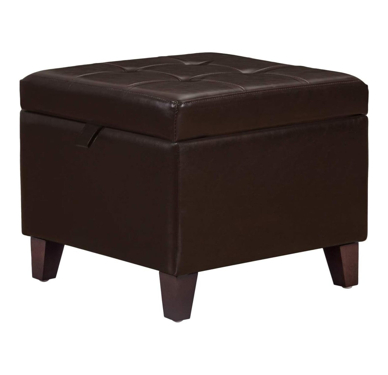 17 Inch Square Storage Ottoman,Small Foot Rest Stool for Couch, Faux ...