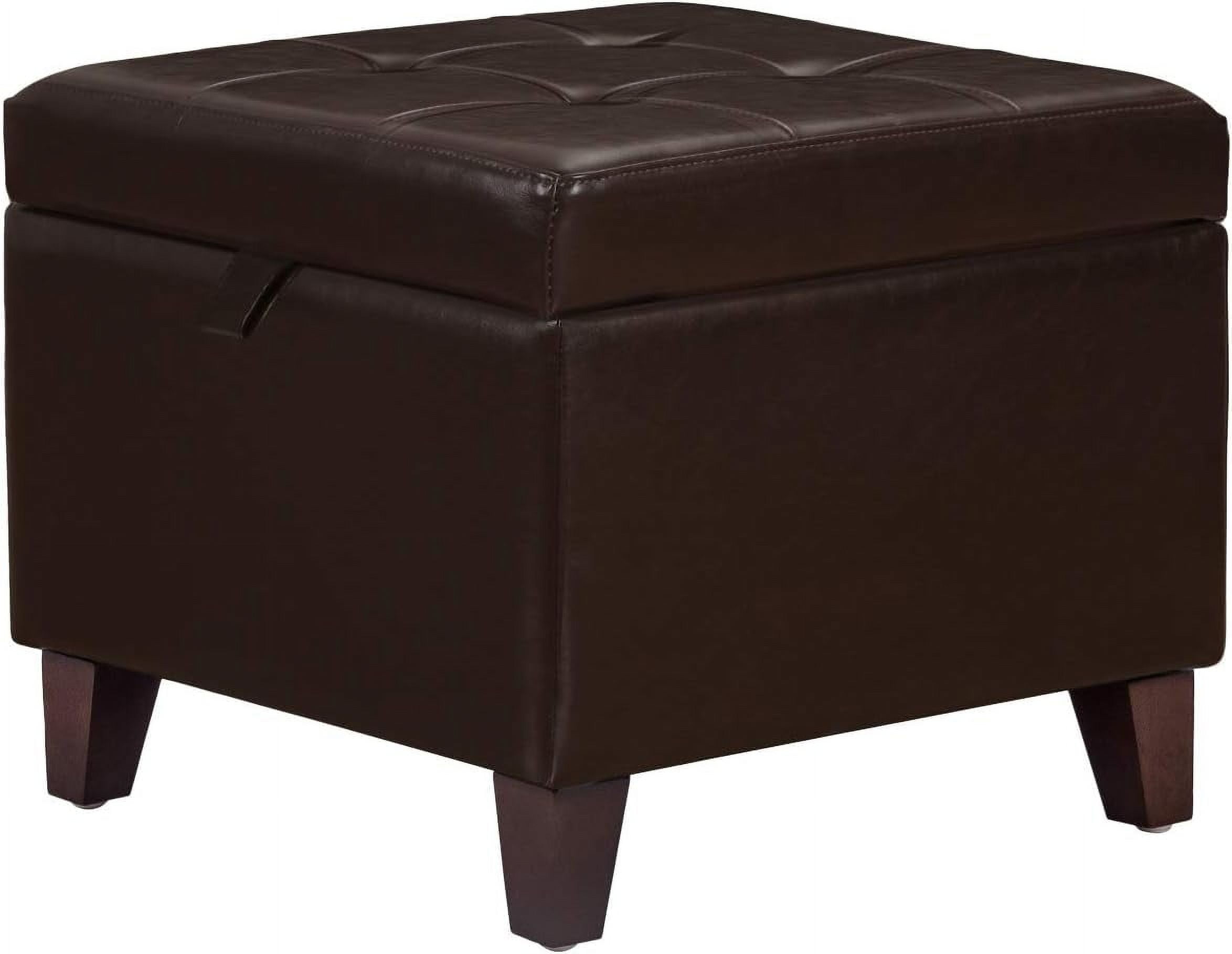 17 Inch Square Storage Ottoman,Small Foot Rest Stool for Couch, Faux ...
