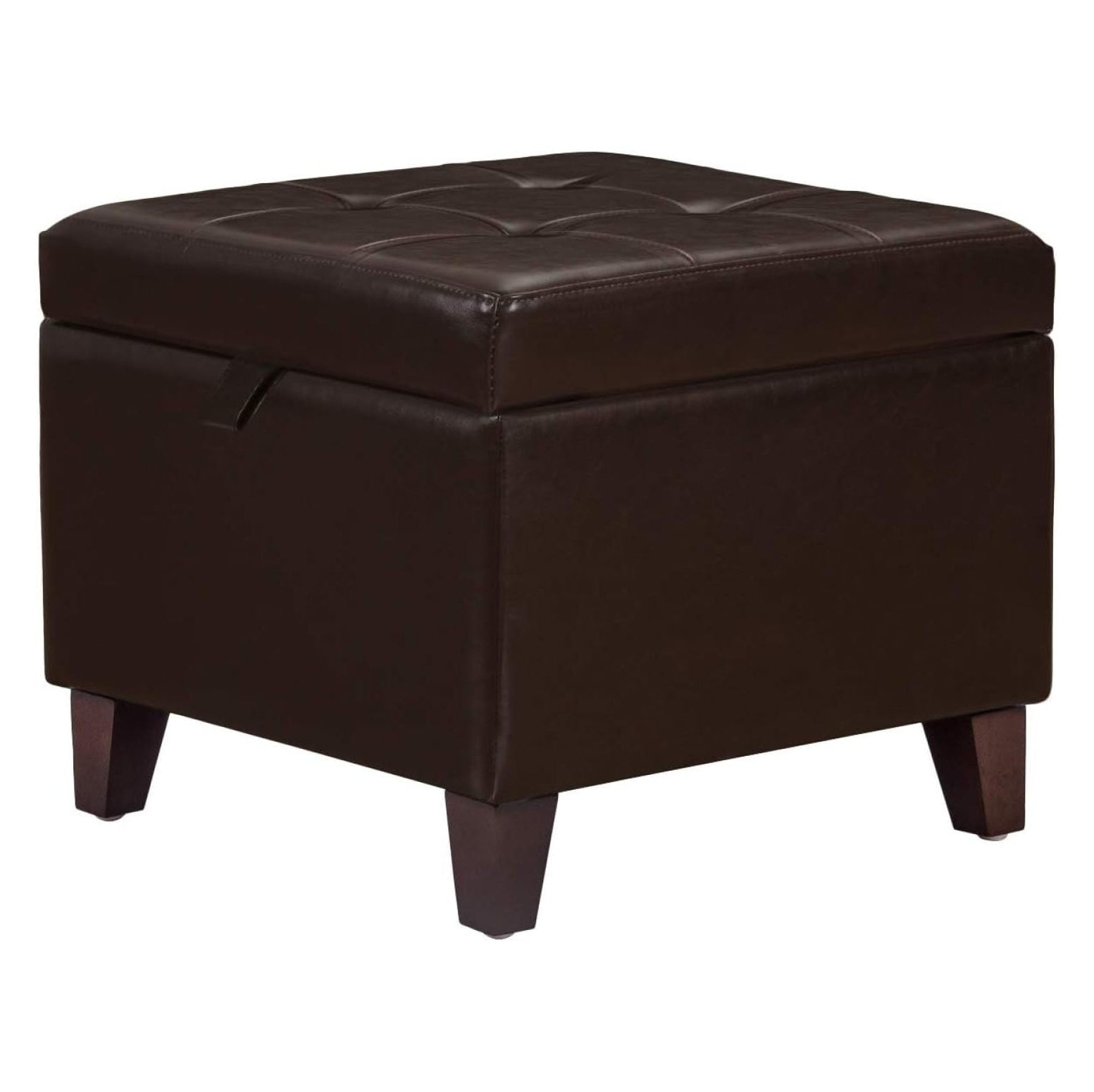 17 Inch Square Storage Ottoman,Small Foot Rest Stool for Couch, Faux ...