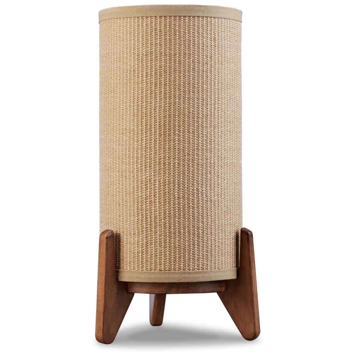 17 Inch Table Lamp, Tall Hardback Woven Design Shade, Wood Tripod Stand ...