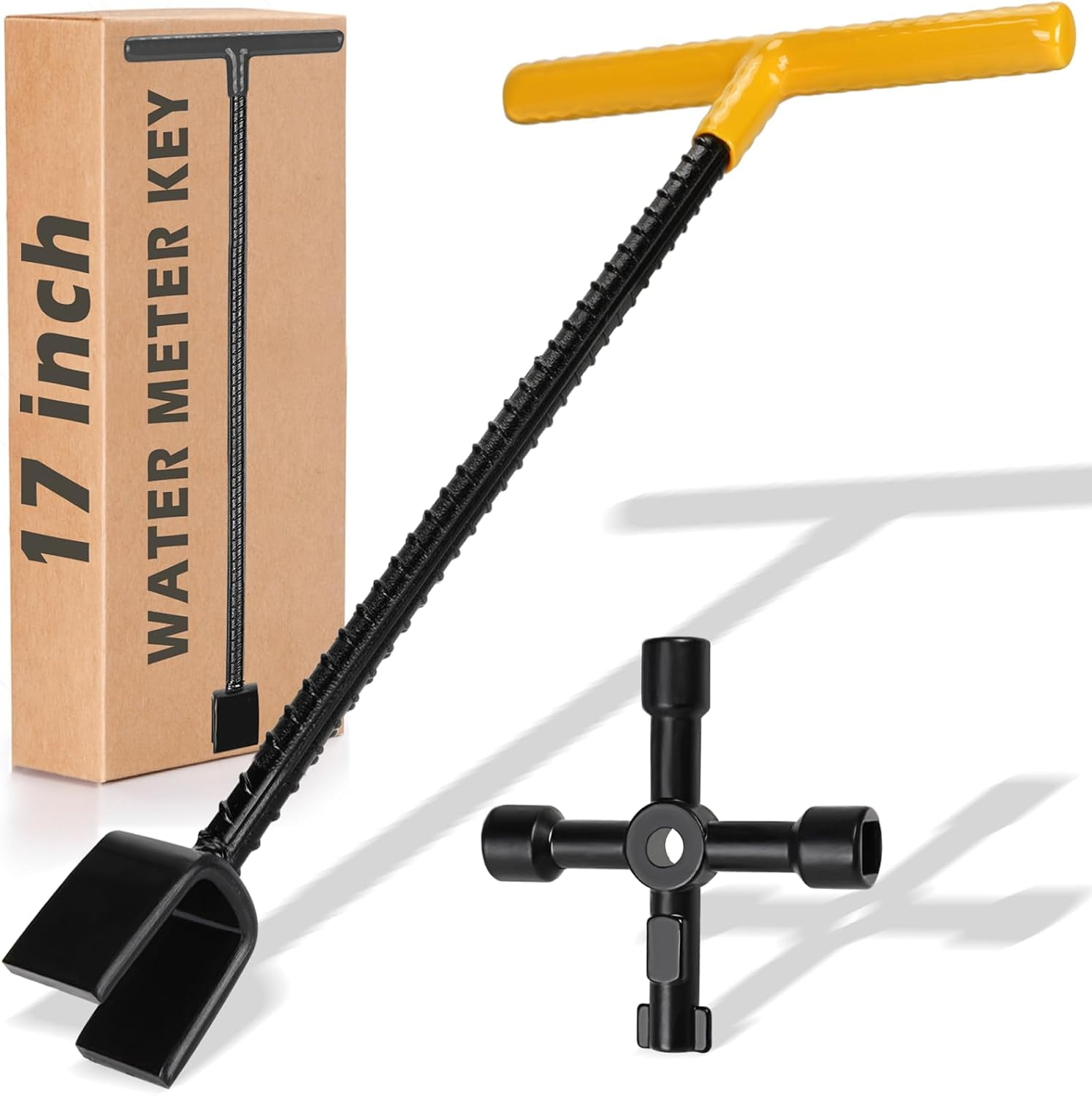 17 Inch Water Meter Key With 4 Way Multi-Functional Utilities Key ...