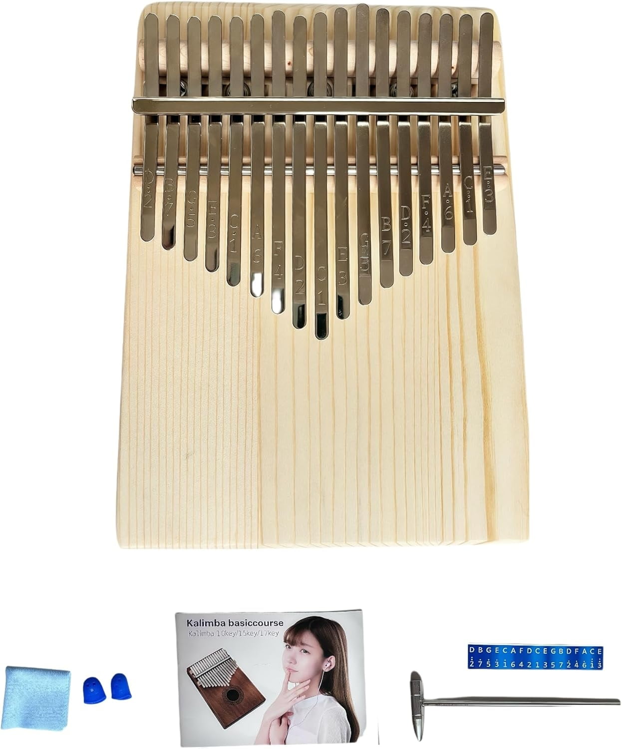 17 Key Kalimba, Thumb Piano Unfinished Solid Wood Kalimba, DIY ...
