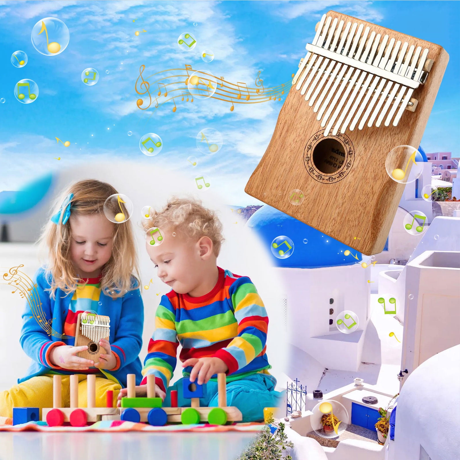 Mini Thumb Piano, 17-Key Kalimba, Portable Musical Instrument, Acrylic ...