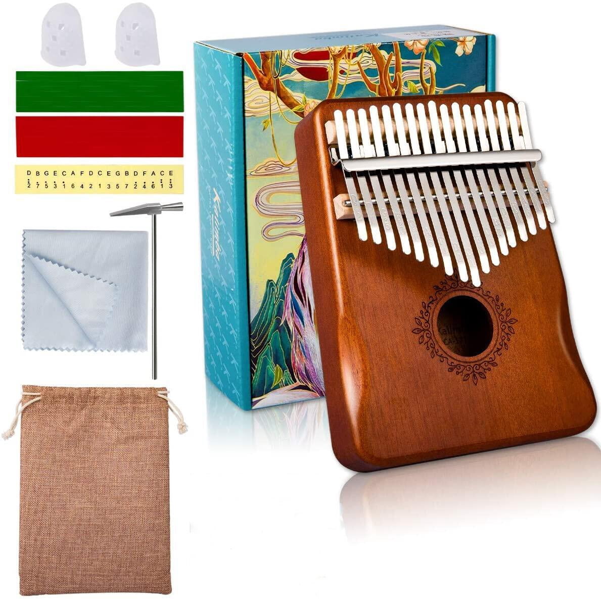 17 Keys Kalimba Thumb Piano, Ergonomic Portable Finger Piano, Retro ...