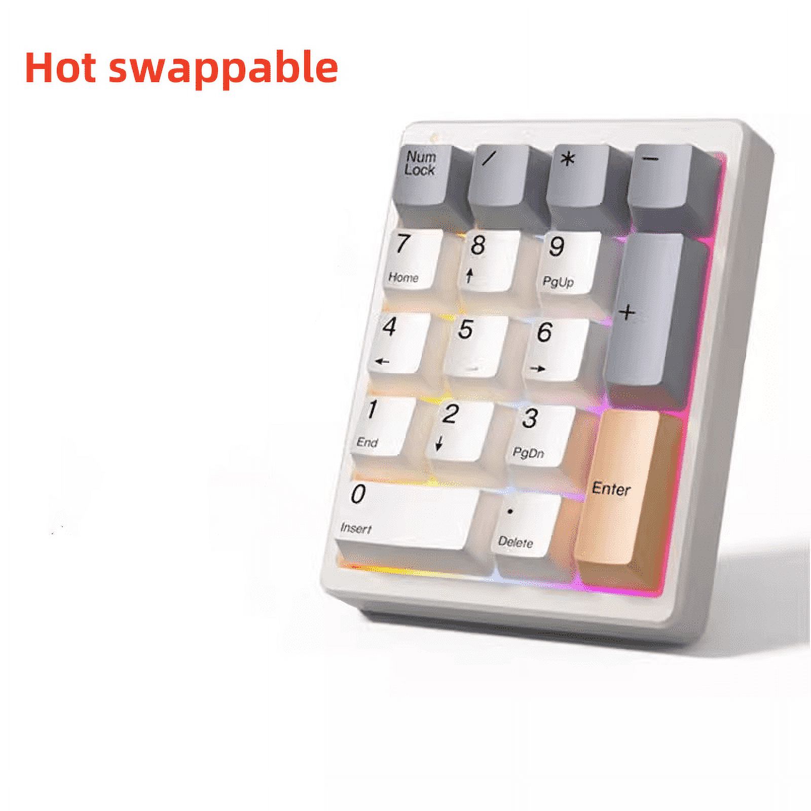 17 Keys Type C Wired Number Pad Hot Swappable Mechanical Numeric Keypad ...