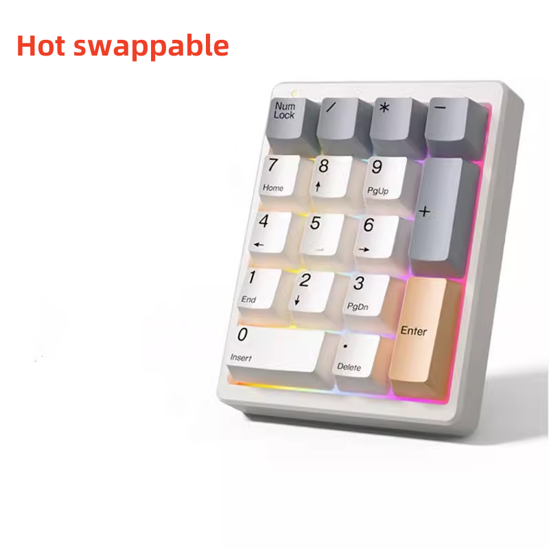 17 Keys Type C Wired Number Pad Hot Swappable Mechanical Numeric Keypad ...