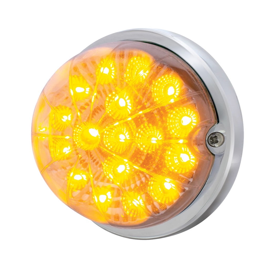 17 LED Dual Function Low Profile Watermelon Light. Amber LED W/Clear ...