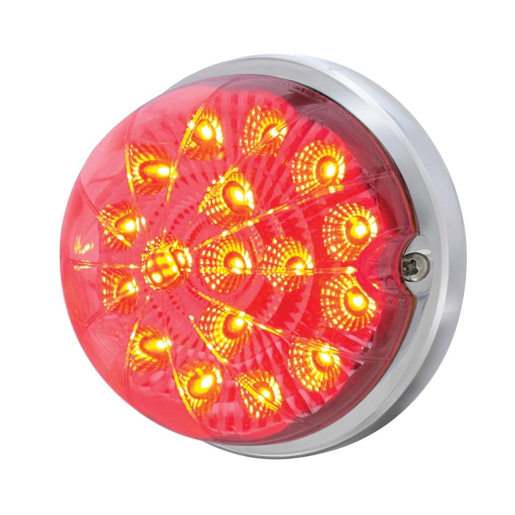17 LED Dual Function Low Profile Watermelon Light. Red LED W/Clear Lens ...