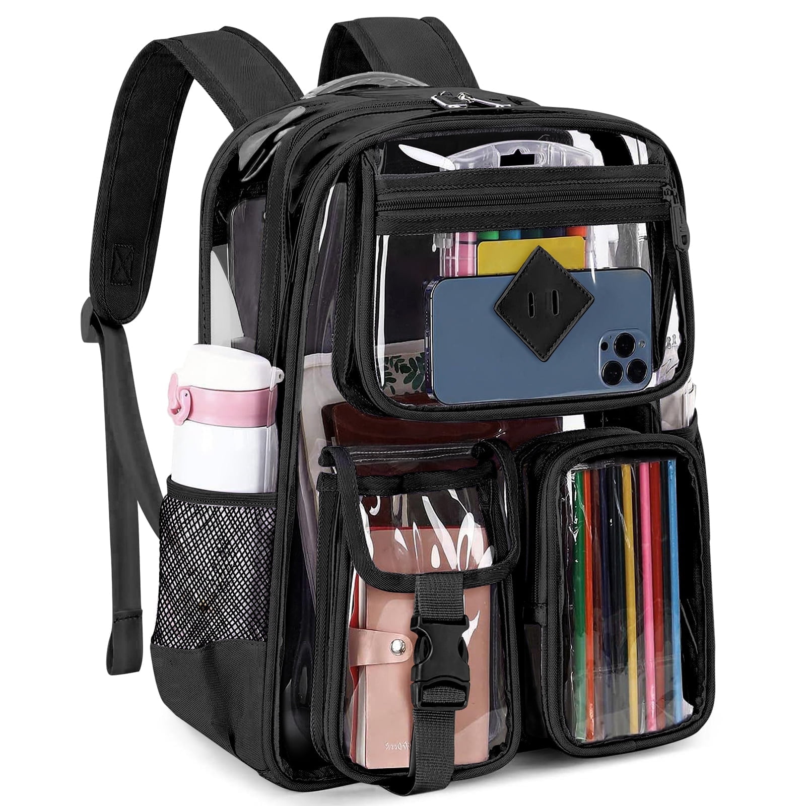 17" Large Clear Backpack, Heavy Duty Waterproof PVC Transparent ...