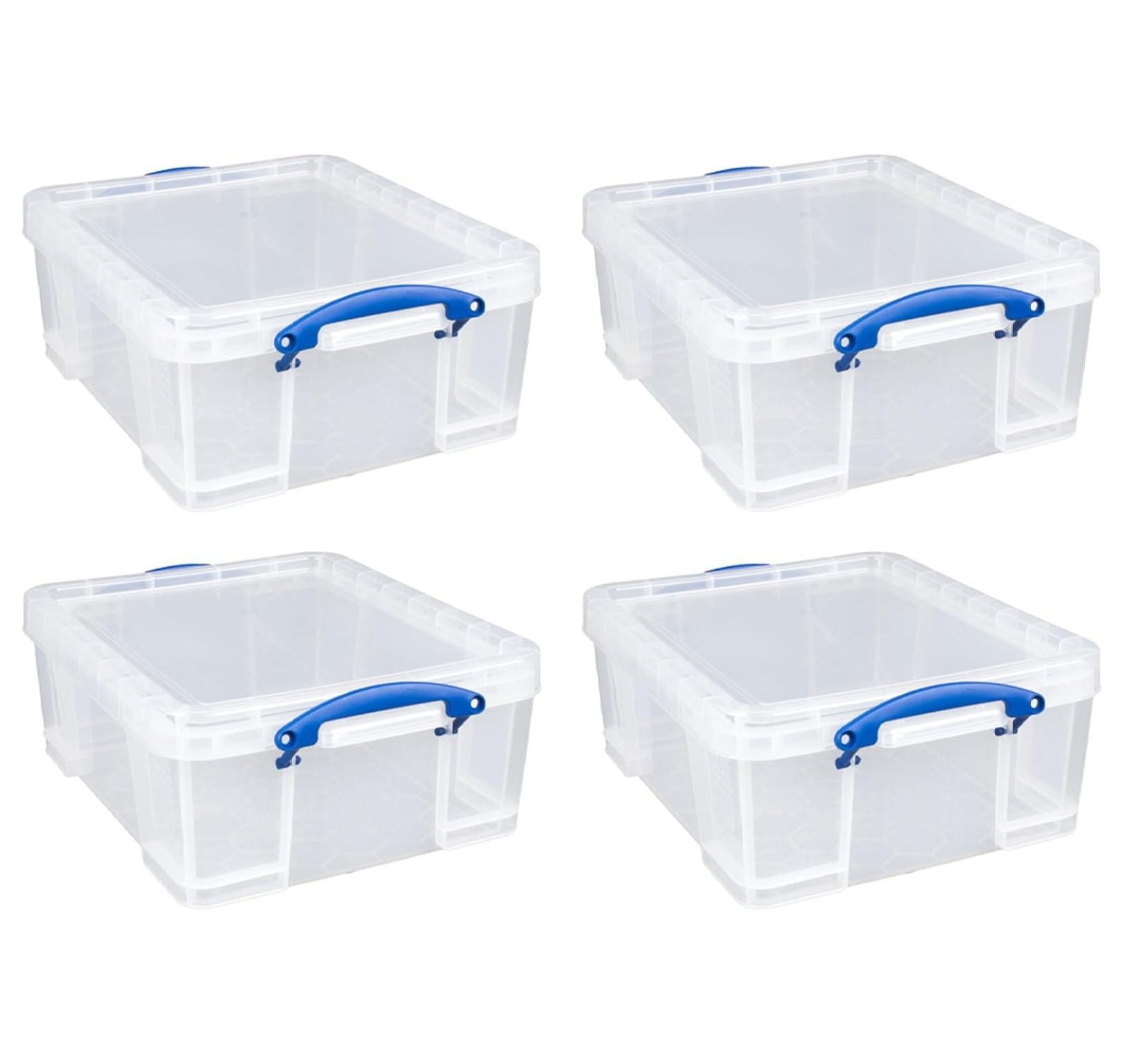 17 Liter Plastic Stackable Storage Container w/Snap Lid & Built-In Clip ...