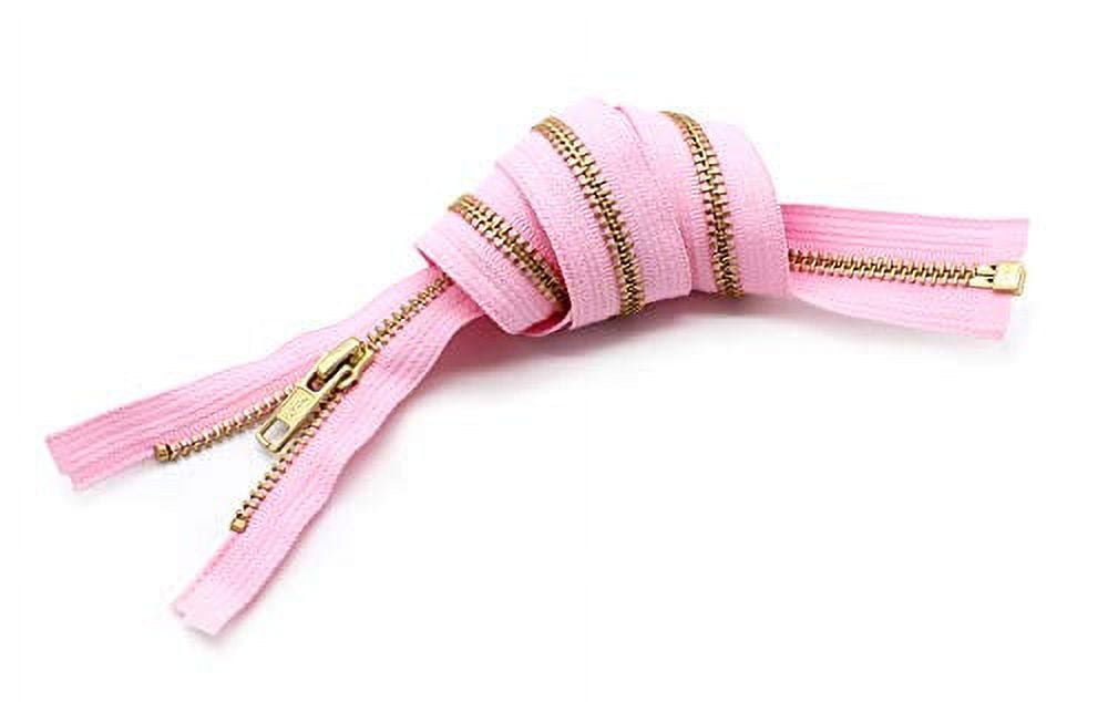17" Medium Weight Jacket Zipper YKK #5 Brass ~ Separating ~ 513 Pink (1 ...