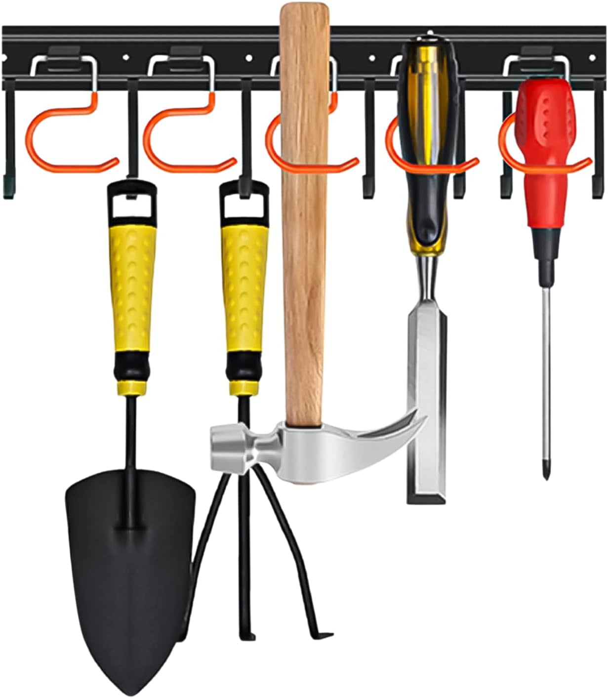 17'' All Metal Garden Tool Organizer Adjustable Garage Tool Organizer ...