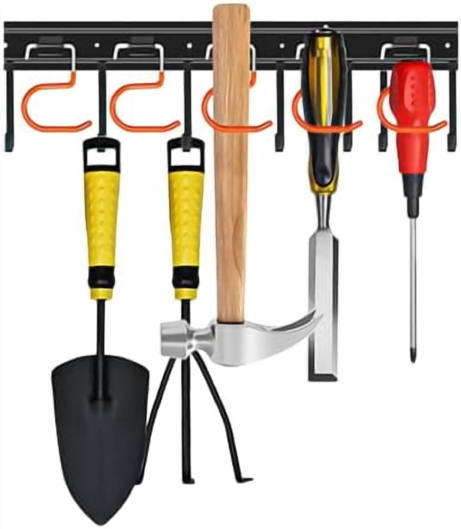 17'' All Metal Garden Tool Organizer Adjustable Garage Tool Organizer ...