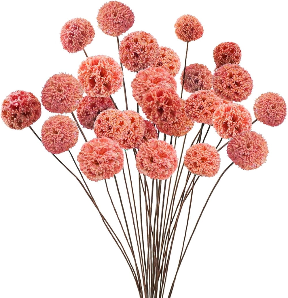 17”Natural Billy Balls Flowers,Pink Dried Flowers Bouquet,Dried ...