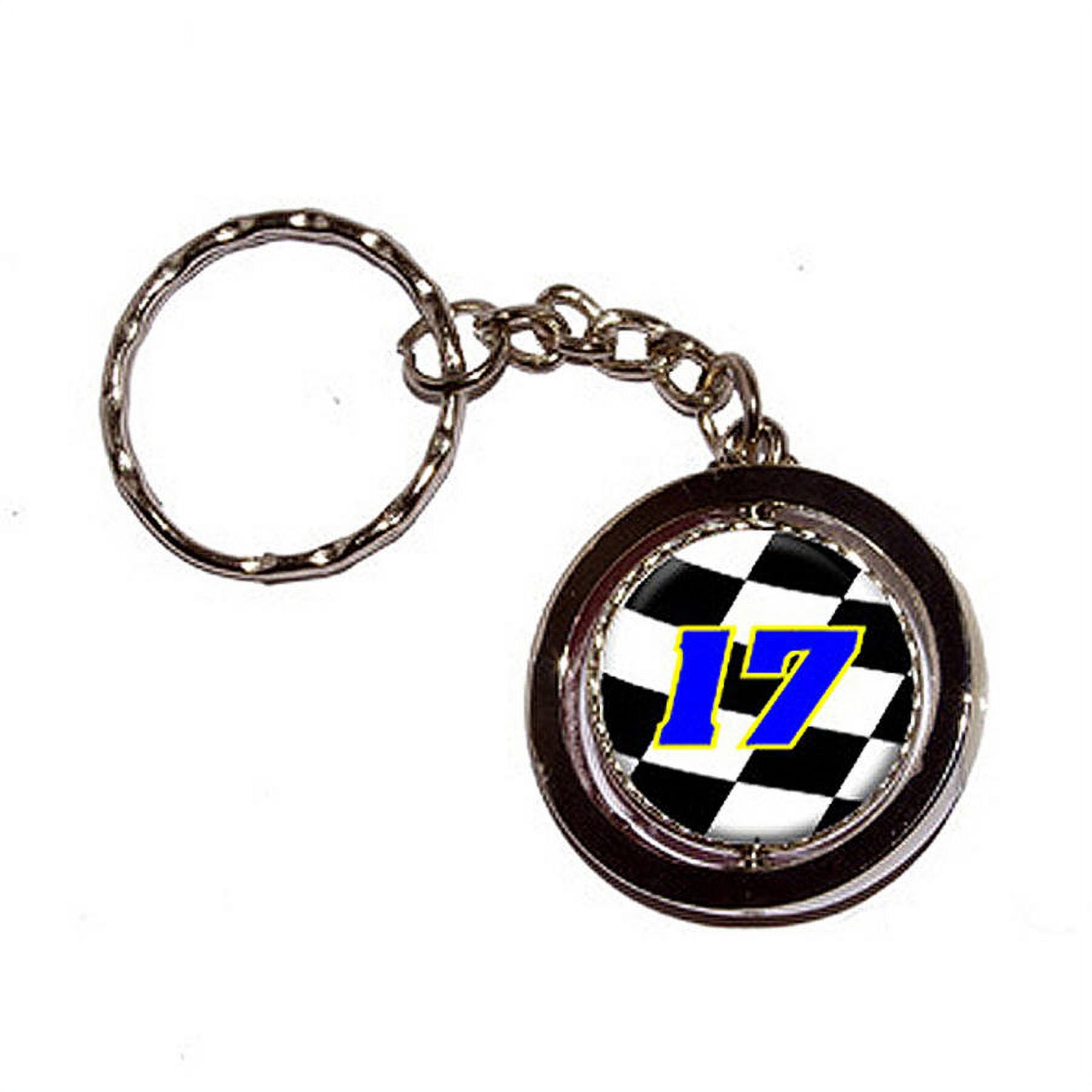 17 Number Checkered Flag Racing Key Chain Keychain Ring - Walmart.com
