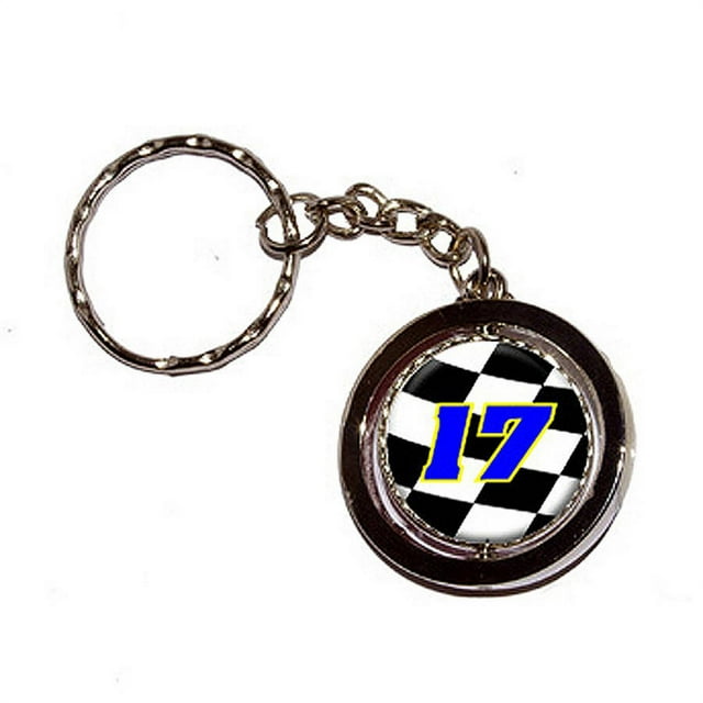 17 Number Checkered Flag Racing Key Chain Keychain Ring - Walmart.com