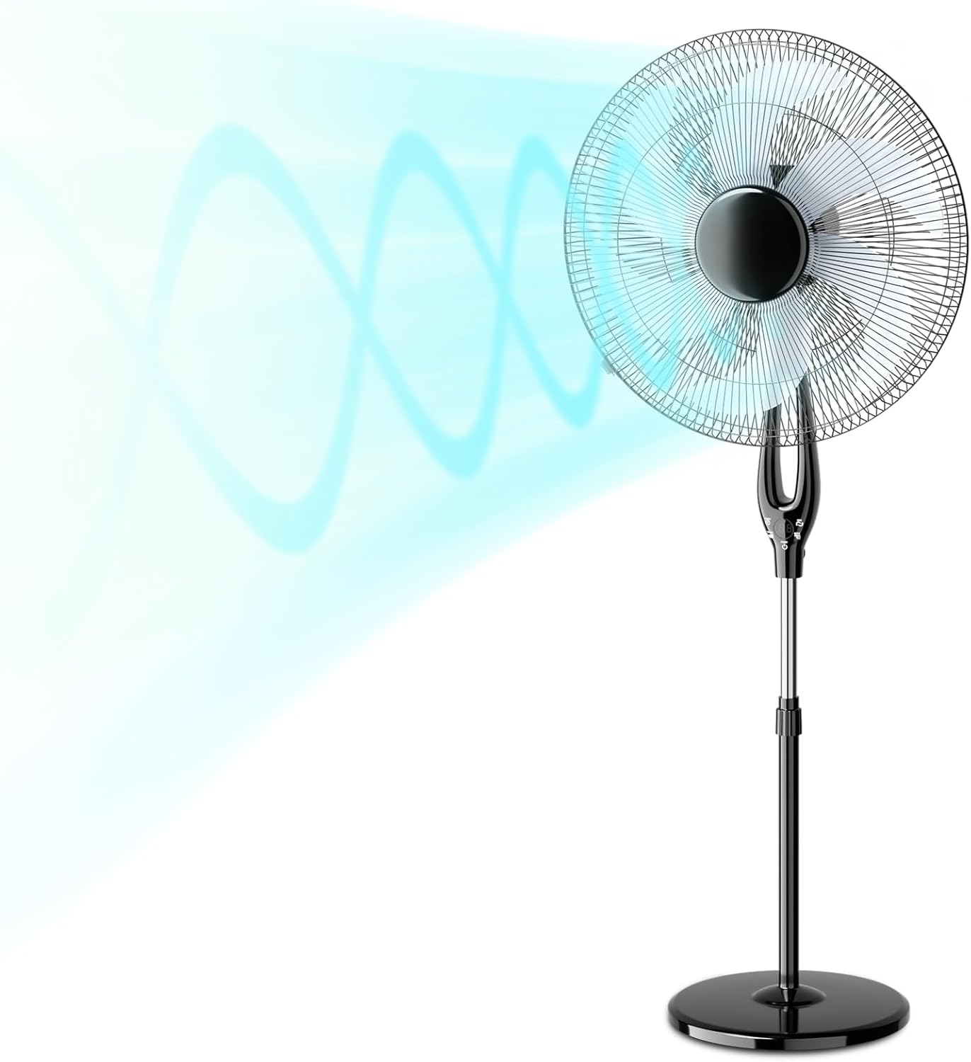 17" Oscillating Pedestal Fan with Remote Control, 3 Speeds & 3 Modes ...