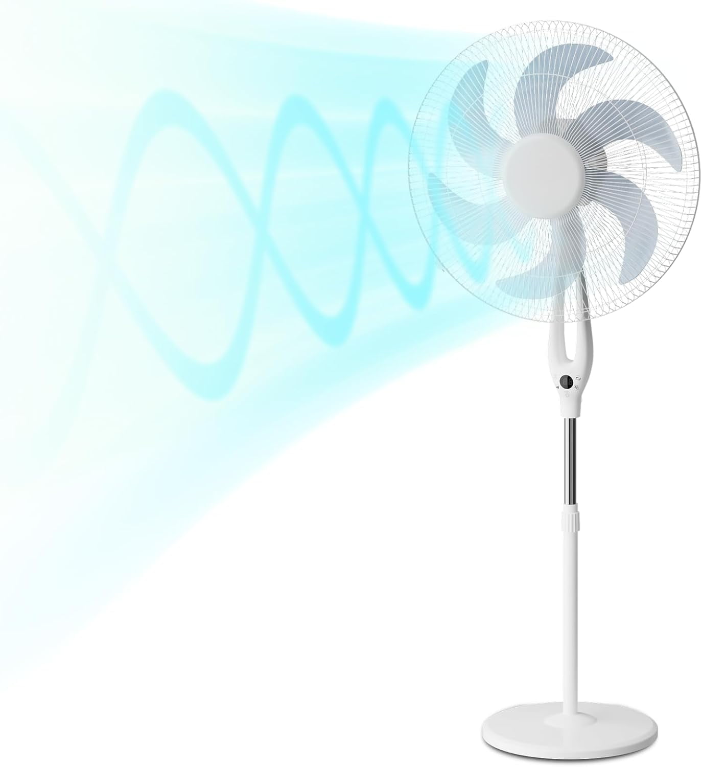 17" Oscillating Pedestal Fan with Remote Control, 3 Speeds & 3 Modes ...