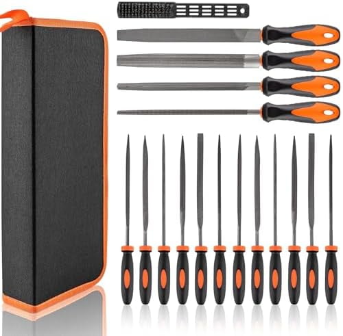 17 PCS Metal File Set, Upgraded Hemicycle, Angle, Round, Flat, and ...