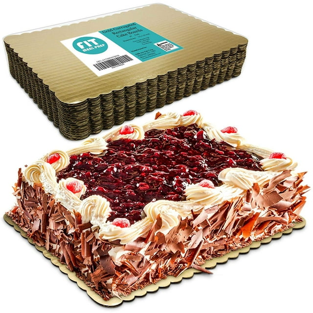 [17 Pack] 14x10 Inch Gold Corrugated Cake Board - Laminated Rectangular ...