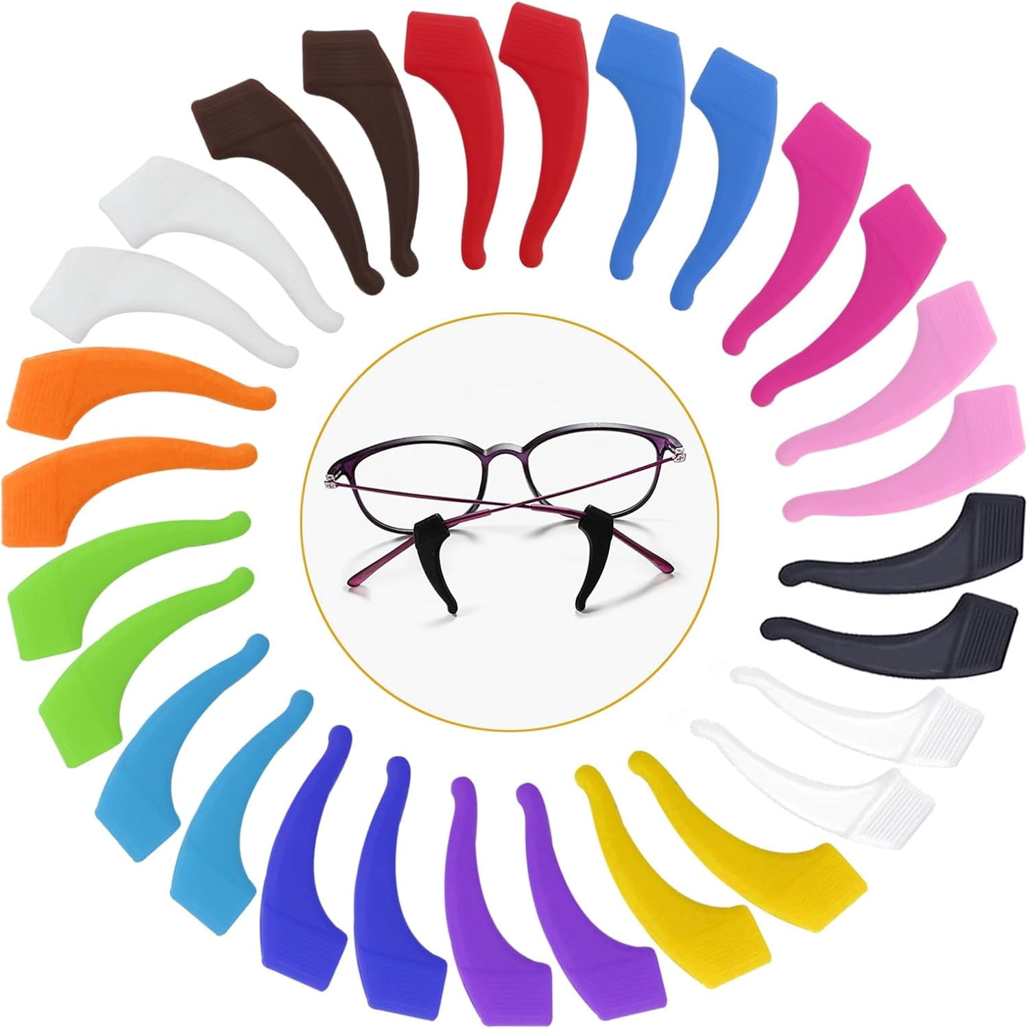 17 Pairs Multicolored Anti-slip Eyeglass Ear Grips Hook, Kids and ...