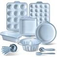 17 Pc. Silicone Baking Pan Set - Non-Stick & Easy Clean Silicone Muffin ...