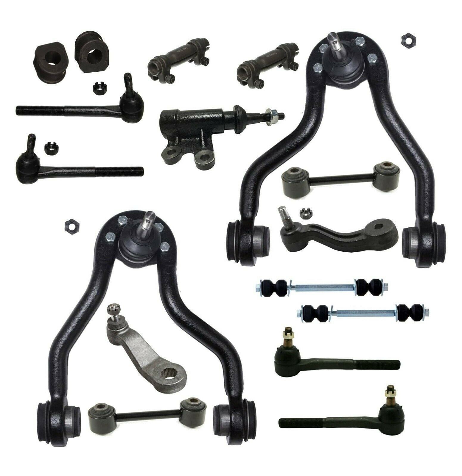 17 Pc Suspension Kit Upper Control Arms & Ball Joints Idler Arm Bracket ...