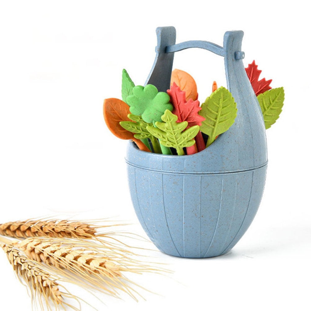 17 Pcs Fruit Picks Eco-friendly Fruit Forks Leaf Fruit Fork Leave Fruit ...