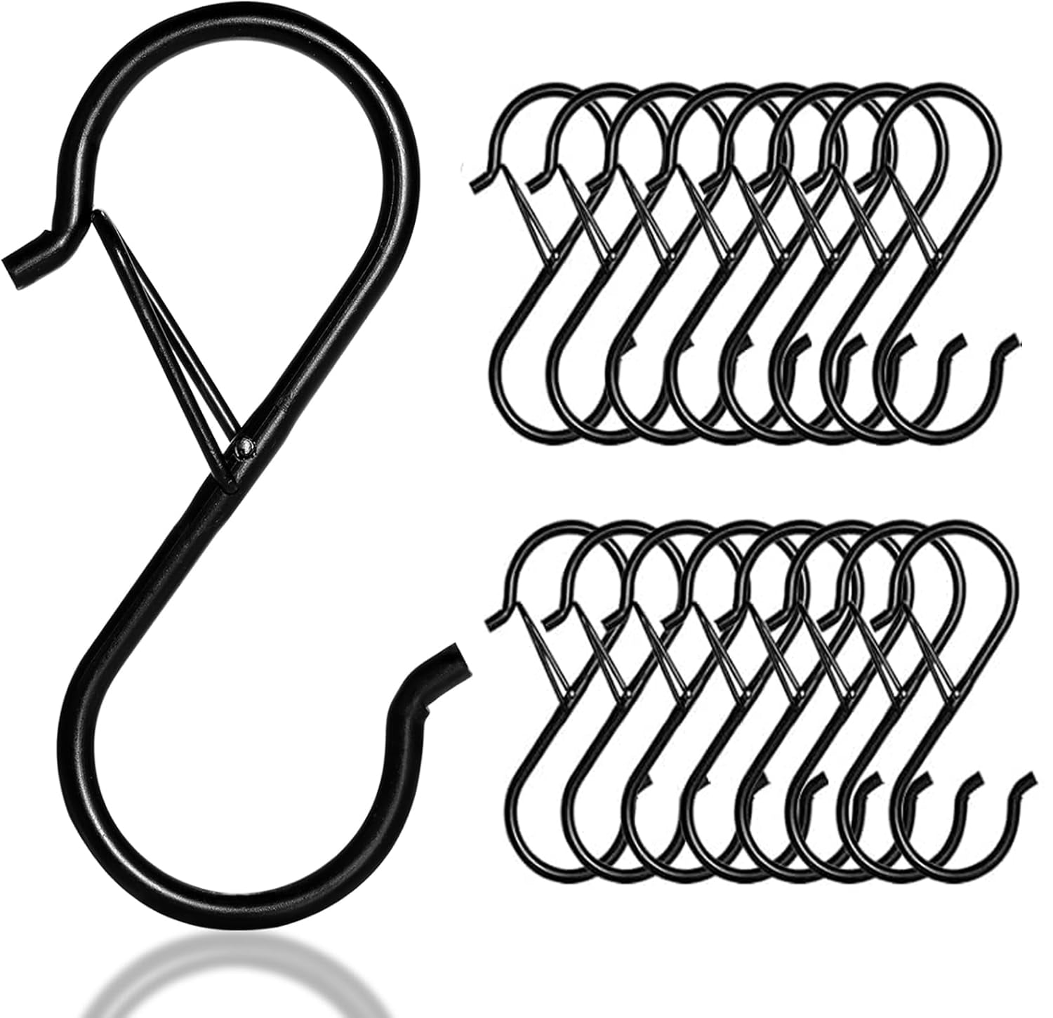 17 Pcs S Hooks for Hanging Safety Buckle, 3.5 Inch Metal S Shaped ...