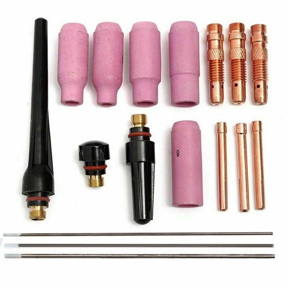 17 Pcs TIG Gas Lens Collet Body Consumables Kit Fit WP 17 18 26 TIG ...