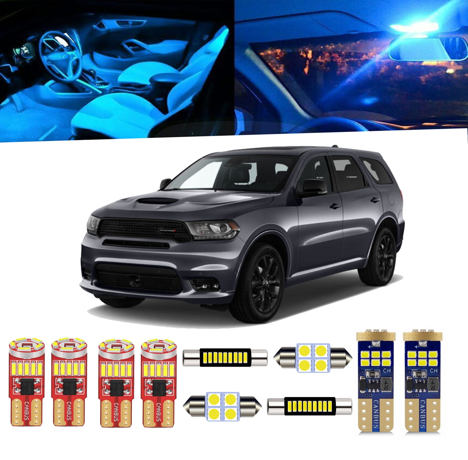 17 Piece Car Interior LED Lights Kit for Dodge Durango 2011-2020 Map ...