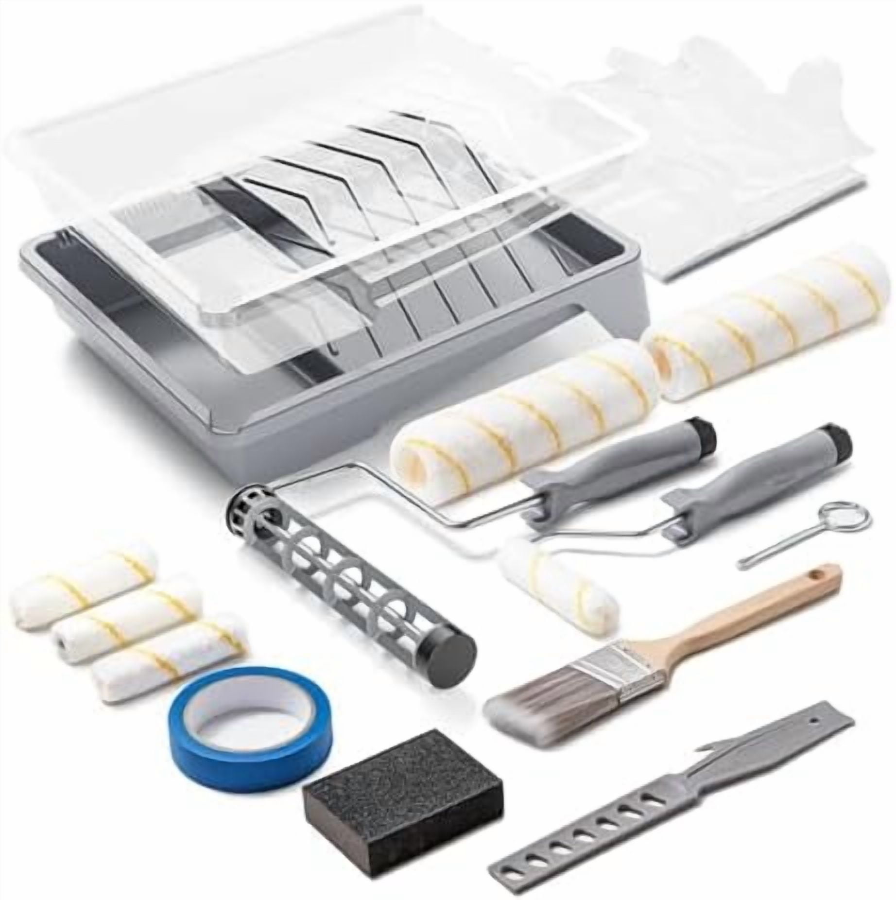 17 Piece Paint Roller Kit - Paint Rollers 9"4", Paint Roller Frame ...