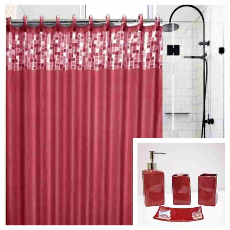 Burgundy Shower Curtain Sets
