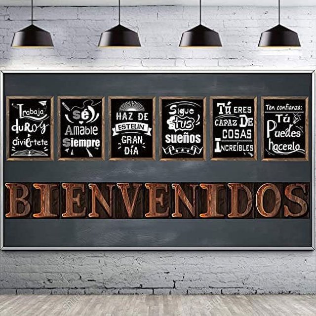 17 Pieces Bienvenidos Sign Spanish Posters Spanish Inspirational ...