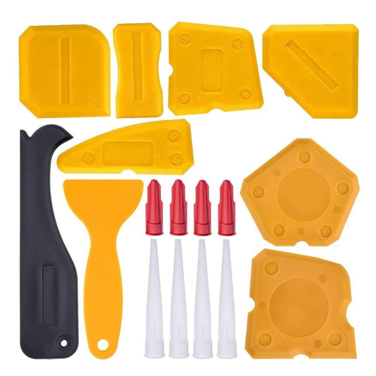 17 Pieces Caulking Tool Kit Silicone Sealant Finishing Tool Grout ...