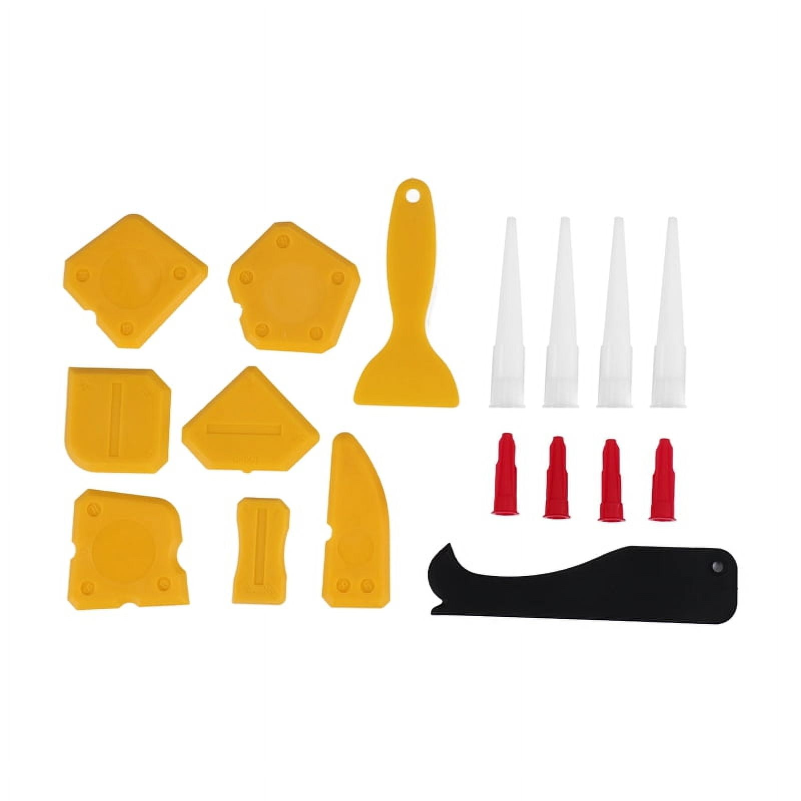 17 Pieces Caulking Tool Kit Silicone Sealant Finishing Tool(Yellow ...