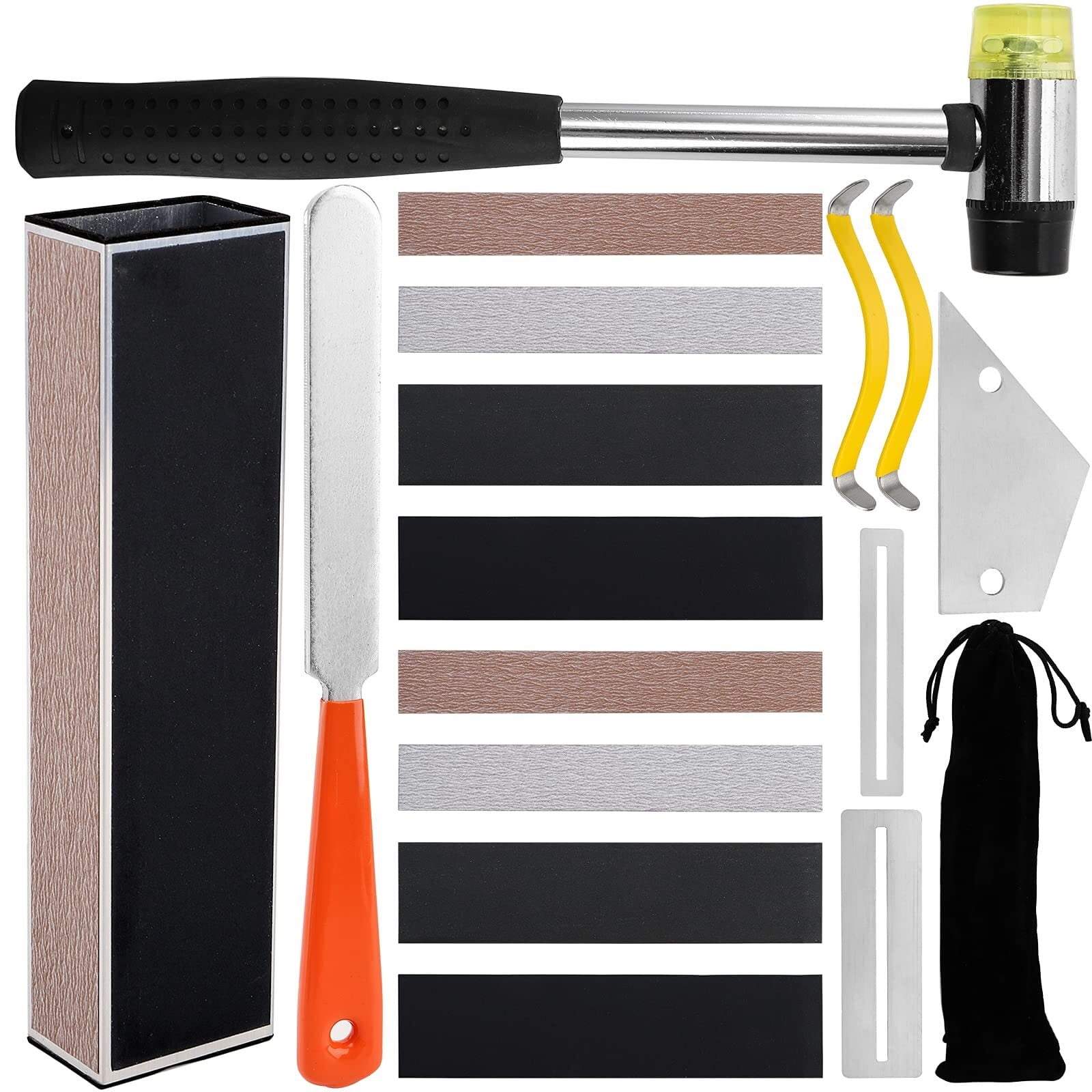 17 Pieces Guitar Luthier Tool Set, Including Fret Rubber Hammer, Fret ...
