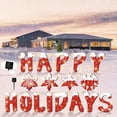 17 Pieces Happy Holidays Yard Signs with Stakes Large Christmas Red ...