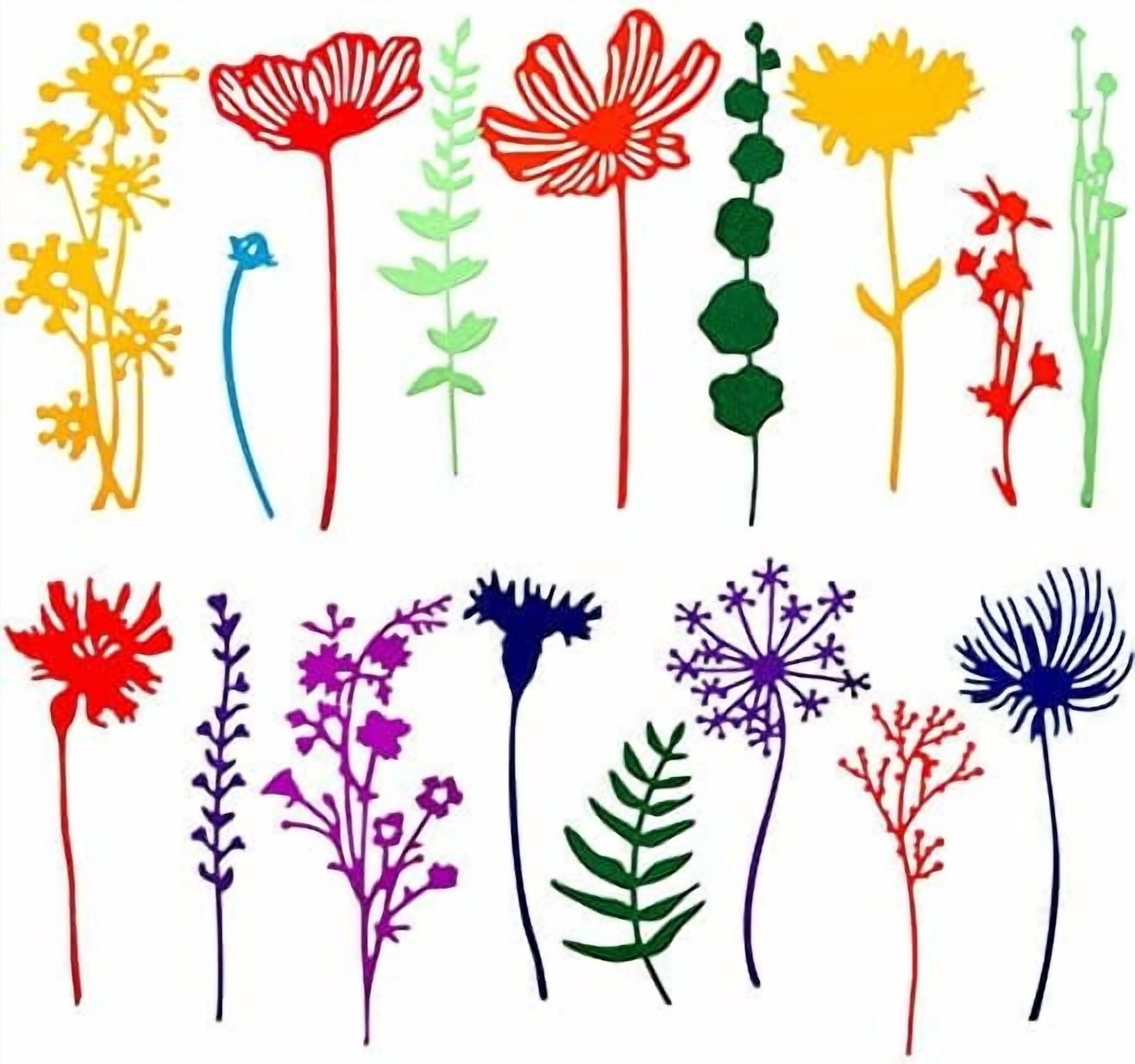 17 Pieces Wildflower Metal Cutting Dies 3D Flower Dies Flower Shape ...