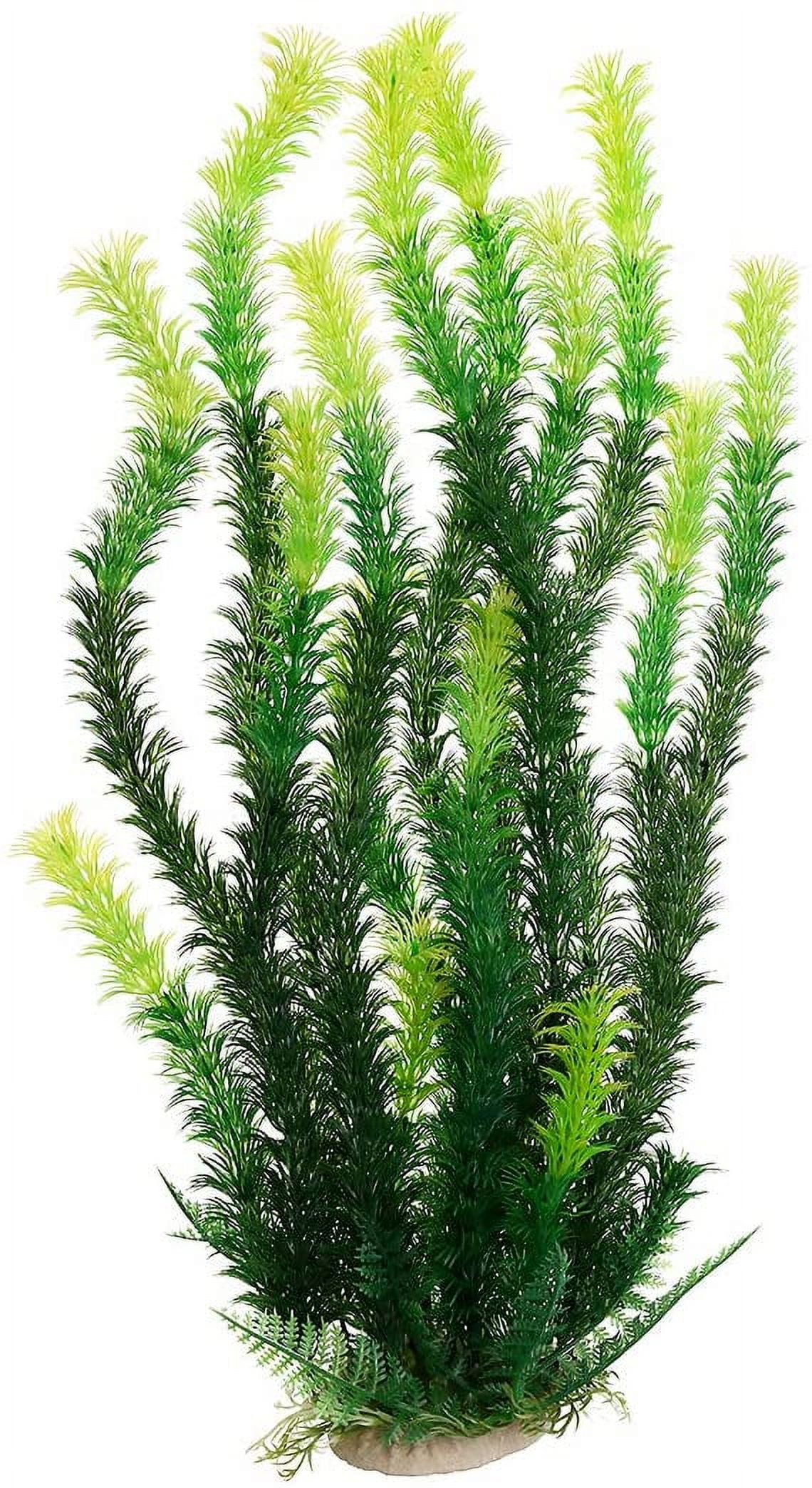17" Plastic Water Plant for Aquarium Fish Tank Ornament, Rhodo Green ...