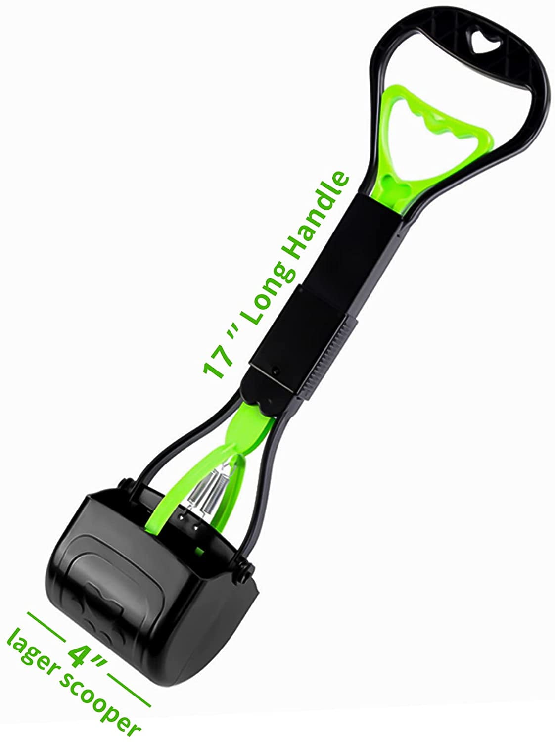 17" Pooper Scooper for Dogs, Folding Poop Scoop for Long Handle, Stable ...