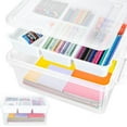 17 QT Craft Organizers and Storage with Removable Tray, Stackable ...