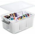 17 QT Plastic Storage Bins Clear Storage Box with Lids Multipurpose ...