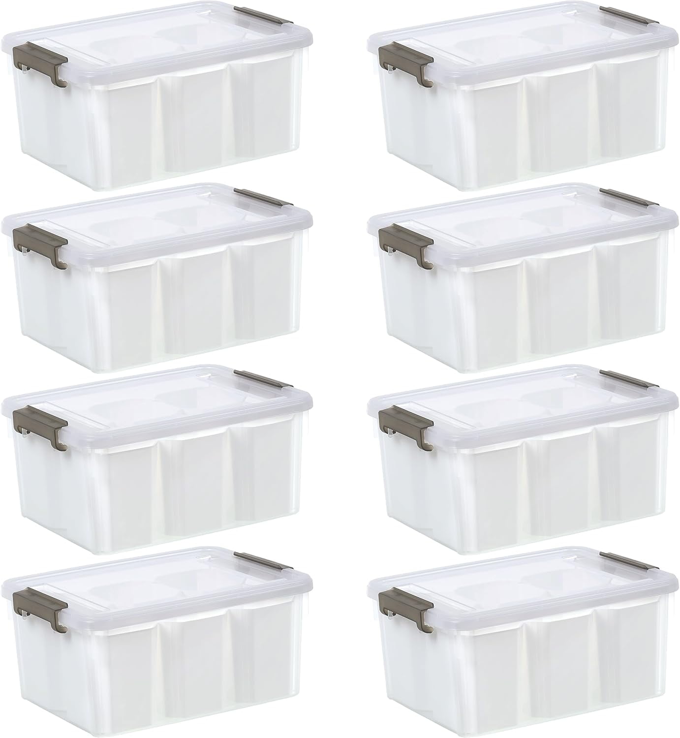 17 QT Plastic Storage Bins Clear Storage Box with Lids Multipurpose ...
