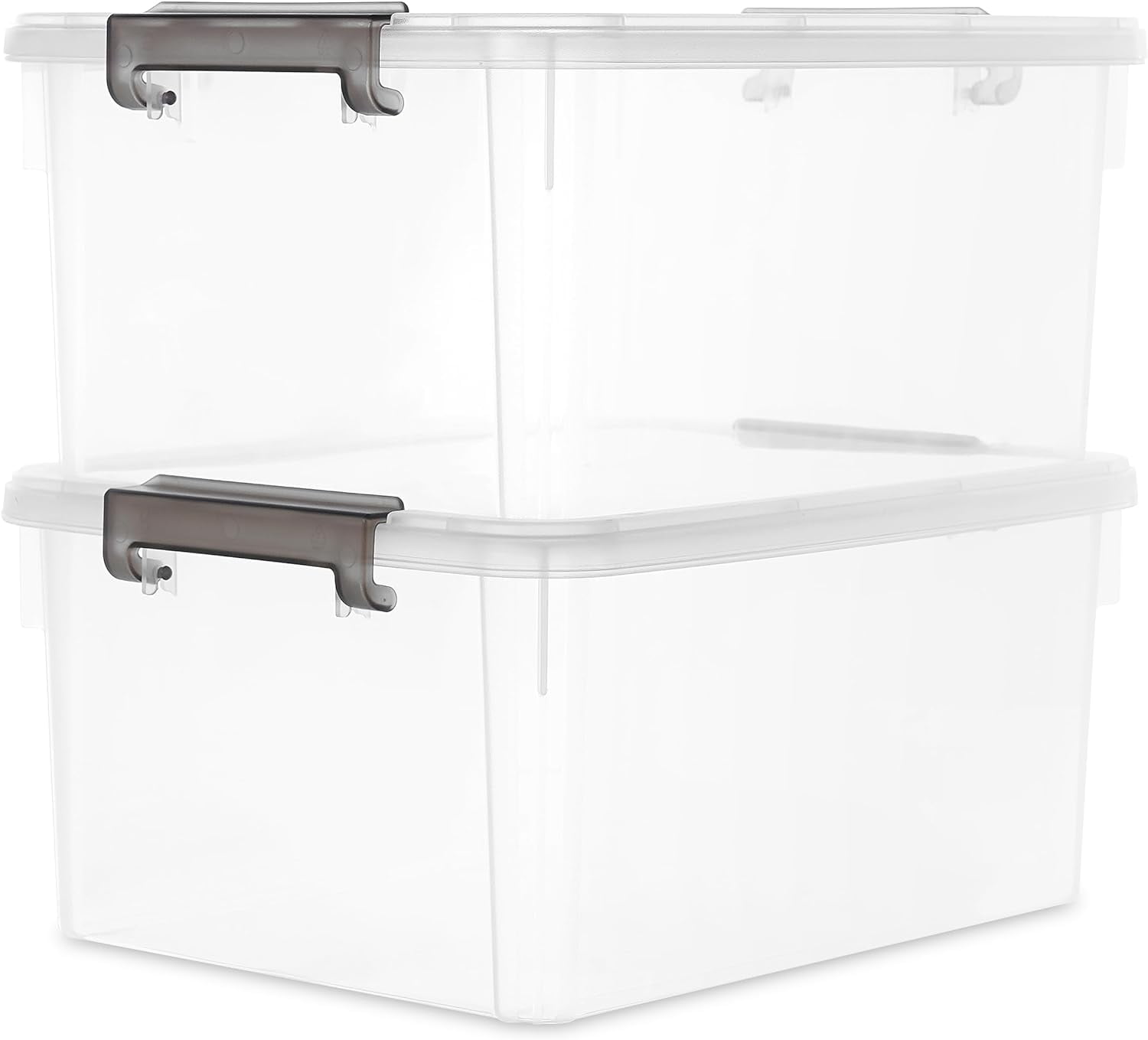 17 QT Plastic Storage Bins with Latching Lids Stackable Storage ...