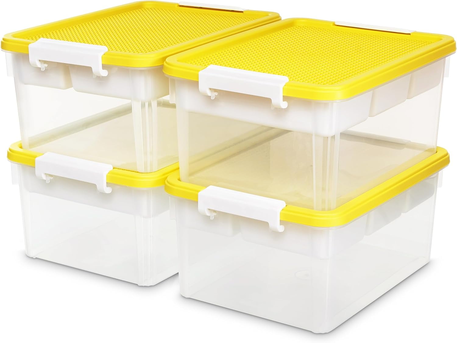 17 QT Plastic Storage Box with Building Baseplate Lid and Removable ...