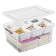 17 QT Plastic Storage Box with Removable Tray Craft Organizers and ...