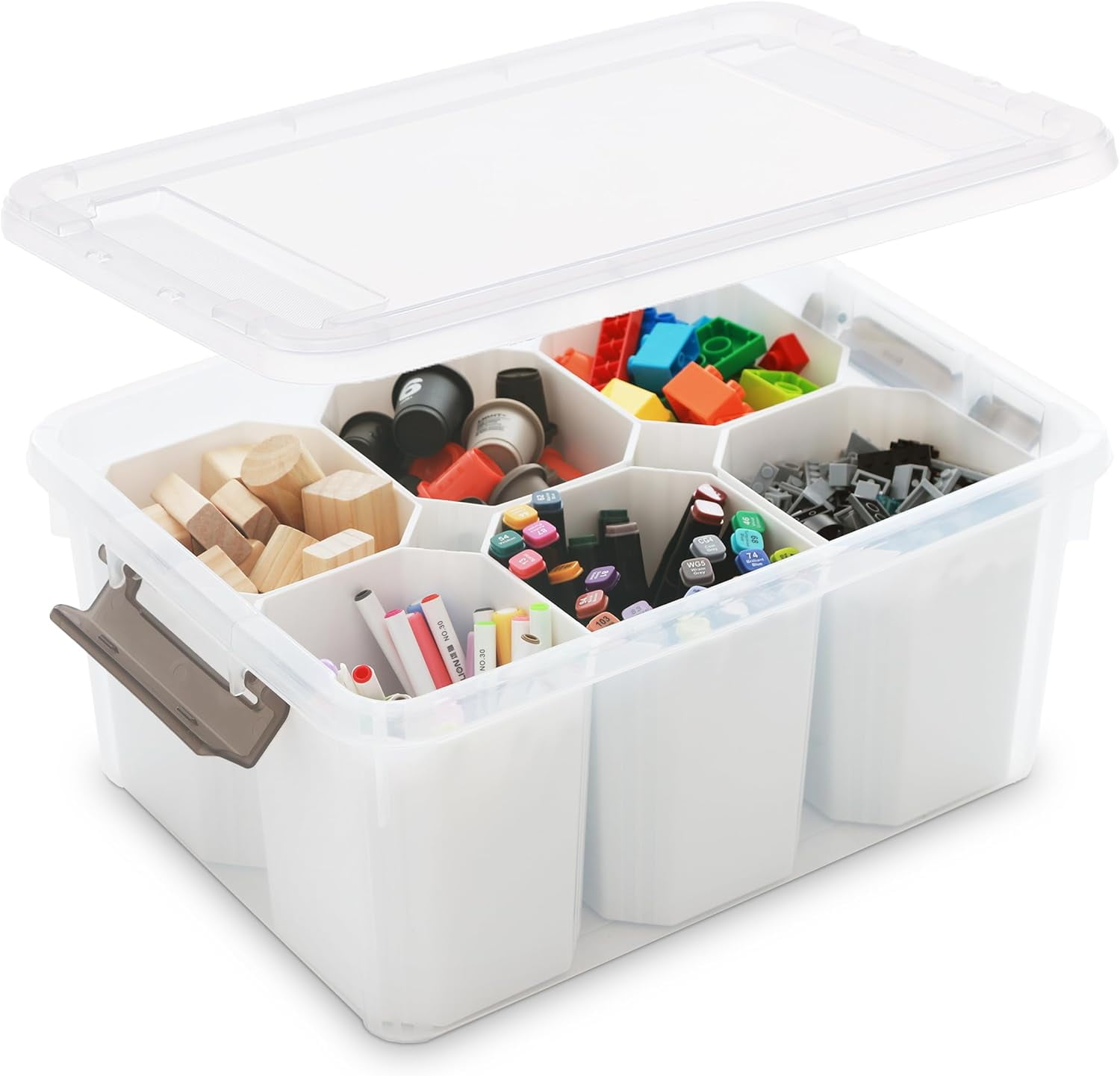Plastic Storage Box with Lid Clear Box with Removable Tray Multipurpose ...